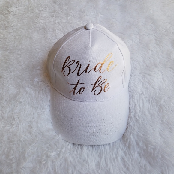 Accessories | White Gold Bride To Be White Baseball Cap | Poshmark